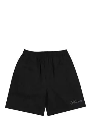 PLEASURES Fortunate Logo-detail Shorts - Black