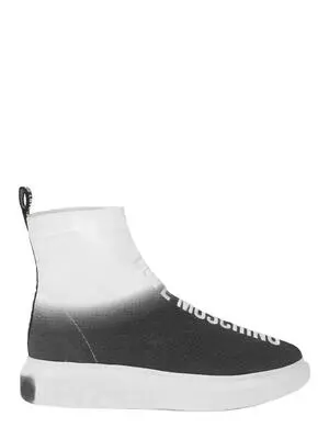 Moschino Ombré Logo Embroidered Sneakers - Black