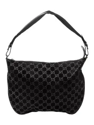Gucci Gg Canvas Shoulder Bag - Black