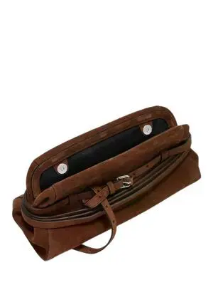 MOSCHINO Moschino Belted Suede Clutch Bag