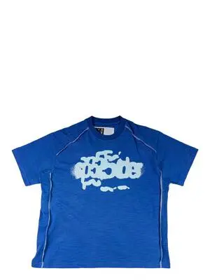 SP5DER Contrast-stitch Slub T-shirt - Blue