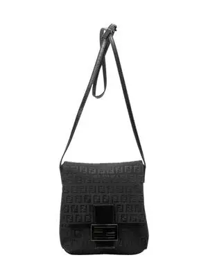 Fendi Monogram Pattern Shoulder Bag - Black