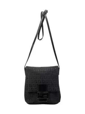 Fendi Monogram Pattern Shoulder Bag - Black