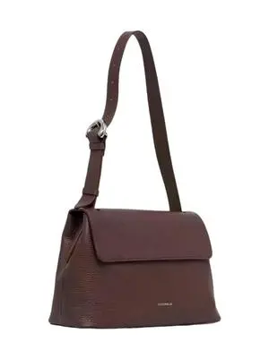 COCCINELLE Coccinelle Pebbled Leather Shoulder Bag With Silver-Tone Logo