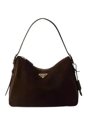 Prada Suede Shoulder Bag - Brown
