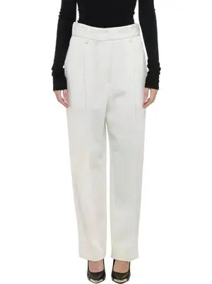 FORTE_FORTE Ivory Pleated Front Tailored Trousers - Neutrals