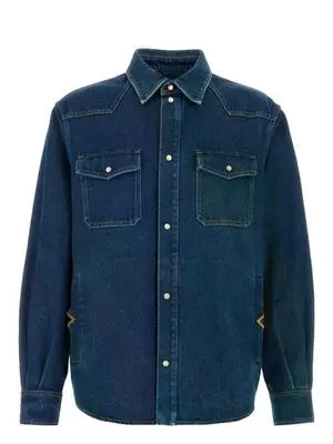 Valentino Garavani Vgold Denim Shirt - Blue