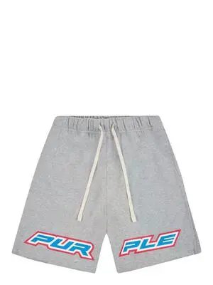 PURPLE BRAND Logo Print Drawstring Shorts - Grey