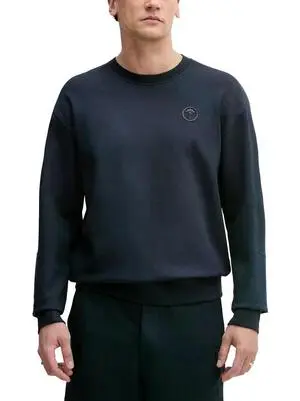 JOOP! Crew Neck Logo Patch Sweater - Blue