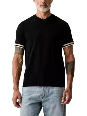 Karl Lagerfeld V-neck Tipping-detail T-shirt - Black
