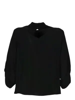 Elisabetta Franchi Bow Detail High Neck Blouse - Black