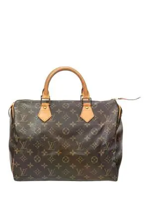 LOUIS VUITTON Speedy Monogram Tote Bag - Brown