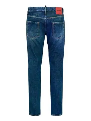 Dsquared2 Slim-fit Dark Wash Denim Jeans With Utility Details - Blue