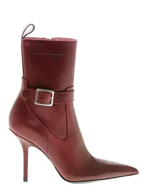 Dsquared2 Buckle-strap Pointed-toe Ankle Boots - Red