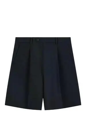 Emporio Armani Pleated Detail Tailored Shorts - Blue