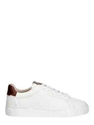 Gant Contrast Heel Leather Sneakers - White