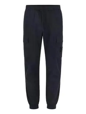Stone Island Logo Patch Cargo Pants - Blue