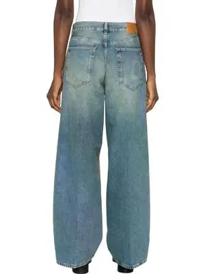 6397 Wide-leg Whiskers Effect Jeans - Blue