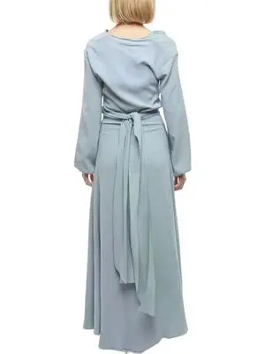 SUPER BLOND Belted Maxi Dress - Blue