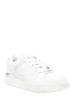 Versace Greca Embossed Leather Sneakers - White