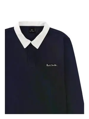 PAUL SMITH Logo-embroidered Contrast-collar Sweatshirt