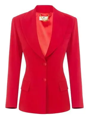 Elisabetta Franchi Lightweight Crêpe Jacket With Criss-cross Lacing - Red