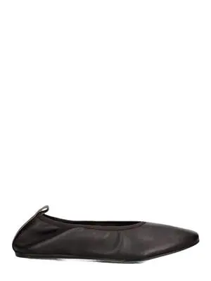 BILLI BI Square-toe Pull-tab Ballet Flats - Brown