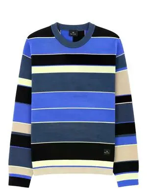Paul Smith Striped Organic Cotton Sweater - Blue