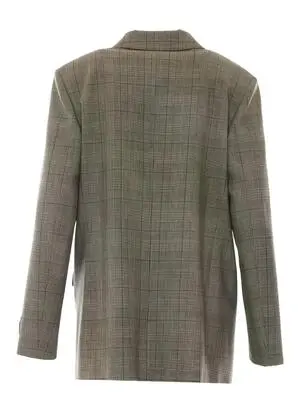 Pinko Double-breasted Checked Blazer - Neutrals