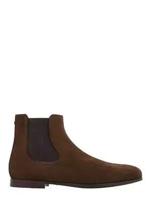 FERRAGAMO Suede Chelsea Boots - Brown