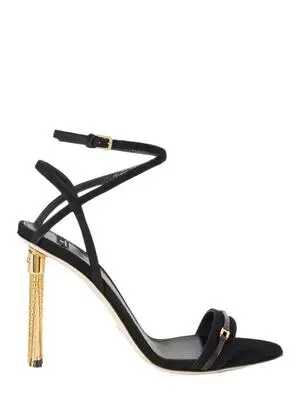 Elisabetta Franchi Suede Sandals With Tassel Embellishment - Black