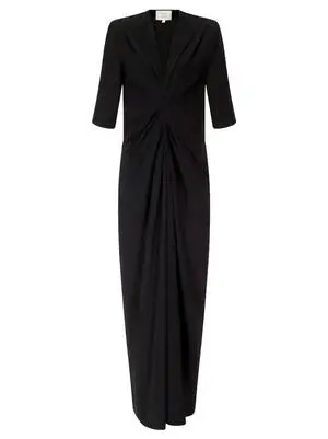 Loulou De Saison Willa Gathered Maxi Dress - Black