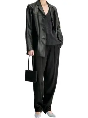 Loulou De Saison Leather Blazer - Black
