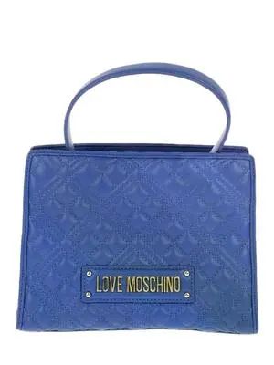 Moschino Quilted Logo-plaque Tote Bag - Blue