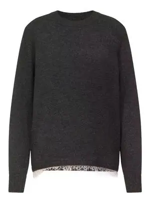 Loulou De Saison Lace-trimmed Cashmere Sweater - Grey
