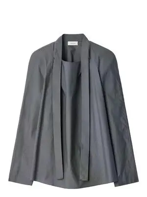 LEMAIRE Lemiare Ascot Blouse In Washed Cotton Silk - Grey