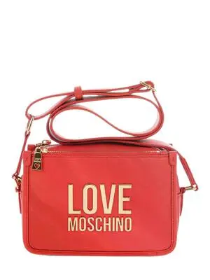 Moschino Logo Plaque Crossbody Bag - Red