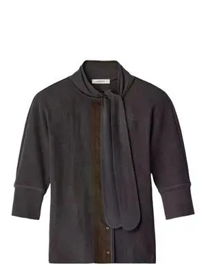 LEMAIRE Ascot T-shirt In Ribbed Linen Cotton Jersey - Grey