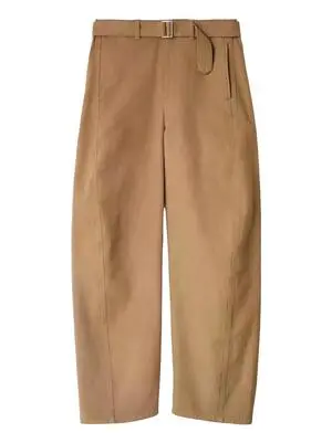 LEMAIRE Twisted Belted Pants In Dyed Heavy Broken Twill - Neutrals