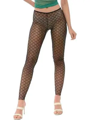 Dsquared2 Sequin-embroidered Mesh Tights - Black