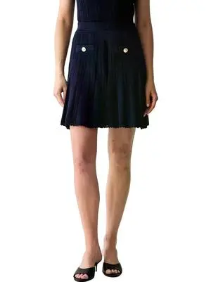 Guess Button-detail Mini Skirt - Blue
