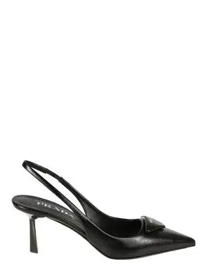 Prada Logo-triangle Heel Pumps - Black