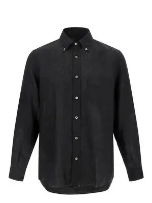 RIVIERA Button-down Linen Shirt - Black