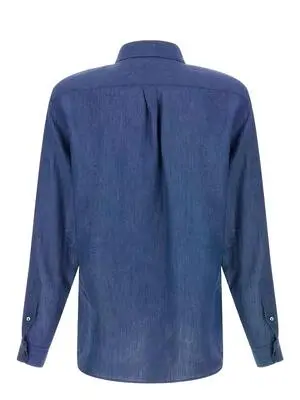 RIVIERA Button-down Linen Shirt - Blue