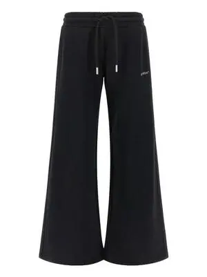 Off-White Bookish Logo-print Wide Leg Track Pants - Black