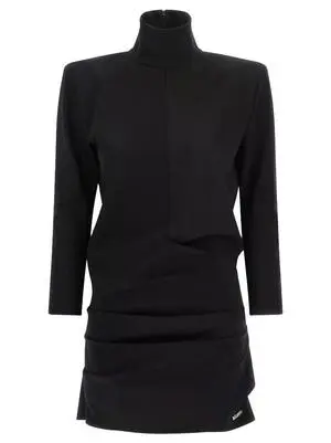 Attico Cut-out Draped Mini Dress - Black