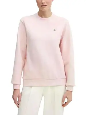 Lacoste Ribbed Trim Logo Patch Sweater - Pink