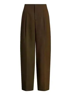 Alberta Ferretti Pleated Wide-leg Trousers - Brown