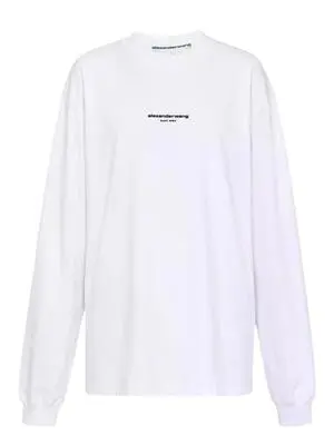 Alexander Wang Logo Print Long Sleeve T-shirt - White