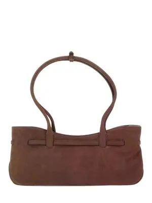 MARGESHERWOOD Nubuck Shoulder Bag With Buckle Detail - Brown